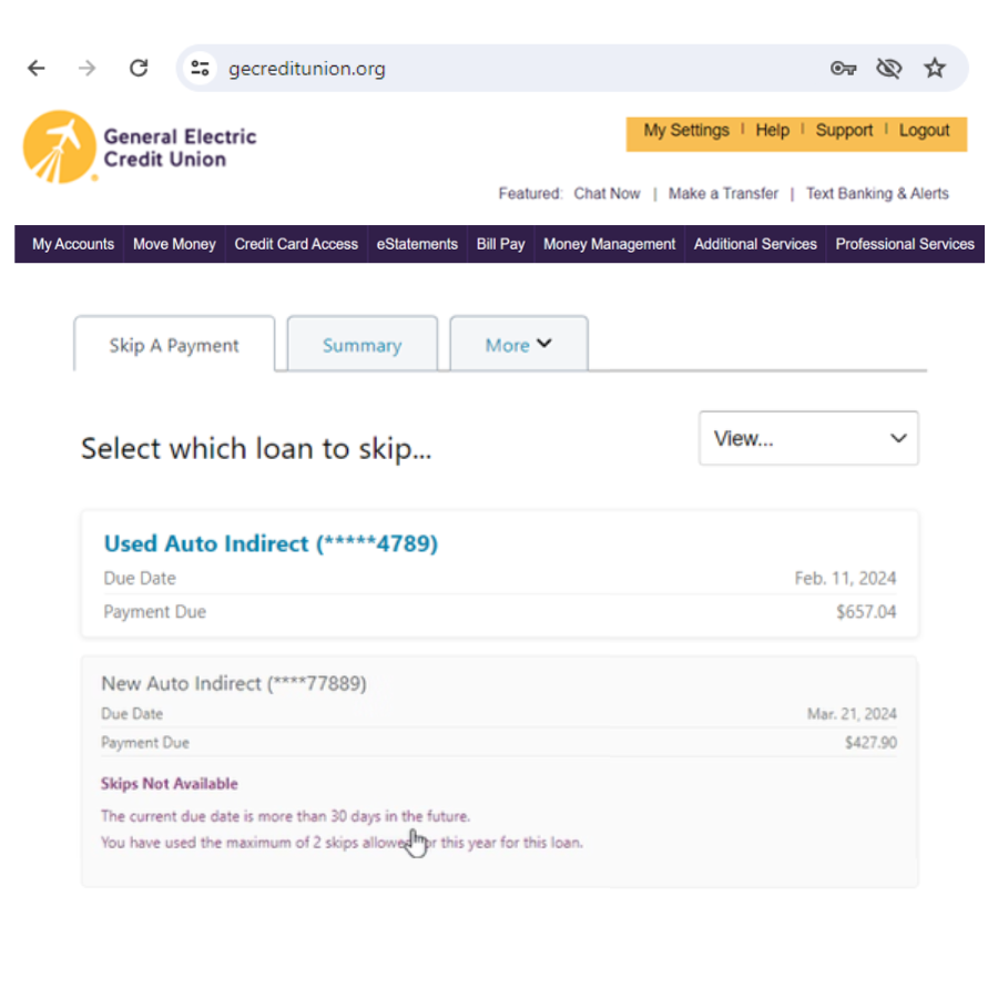 Skip A Pay Program | OH KY Credit Union Loan Payments | GECU | General ...